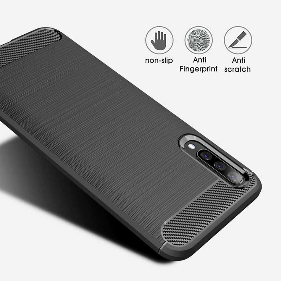 Flexi Slim Carbon Fibre Case for Samsung Galaxy A70 (Black)